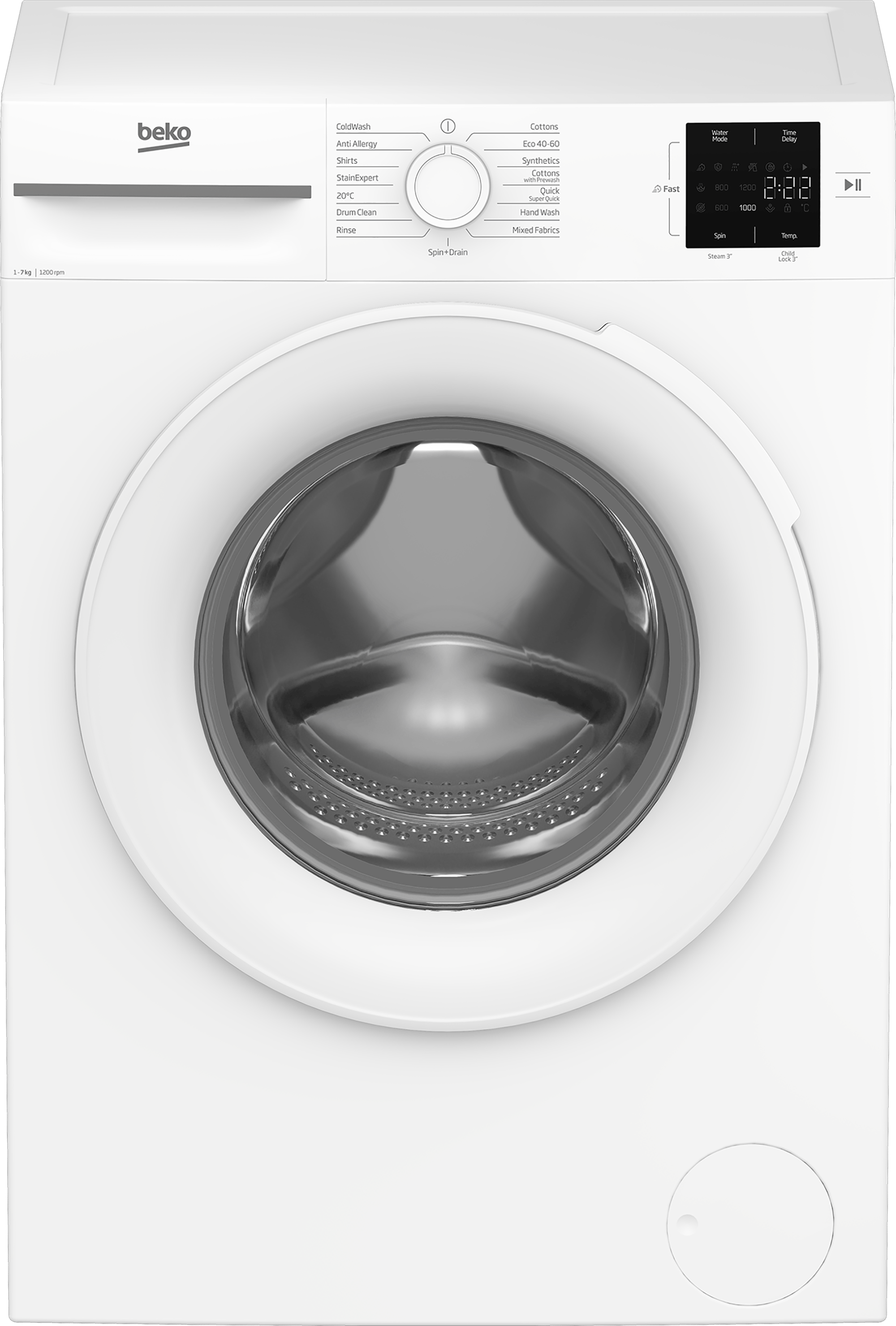 Freestanding 7kg 1200rpm Washing Machine with Quick Programme BM1WT3721 ...