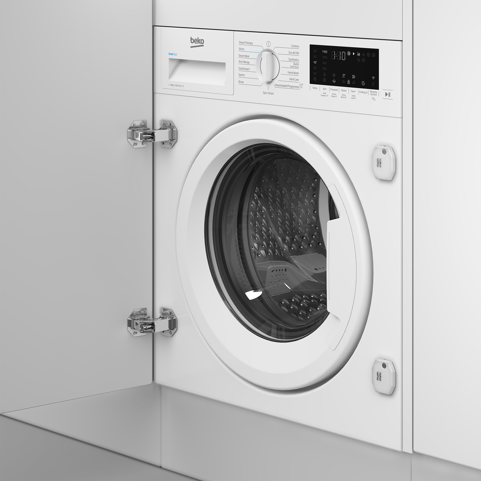 Integrated 9kg 1400rpm Washing Machine with IronFast WTIK94121F | Beko UK