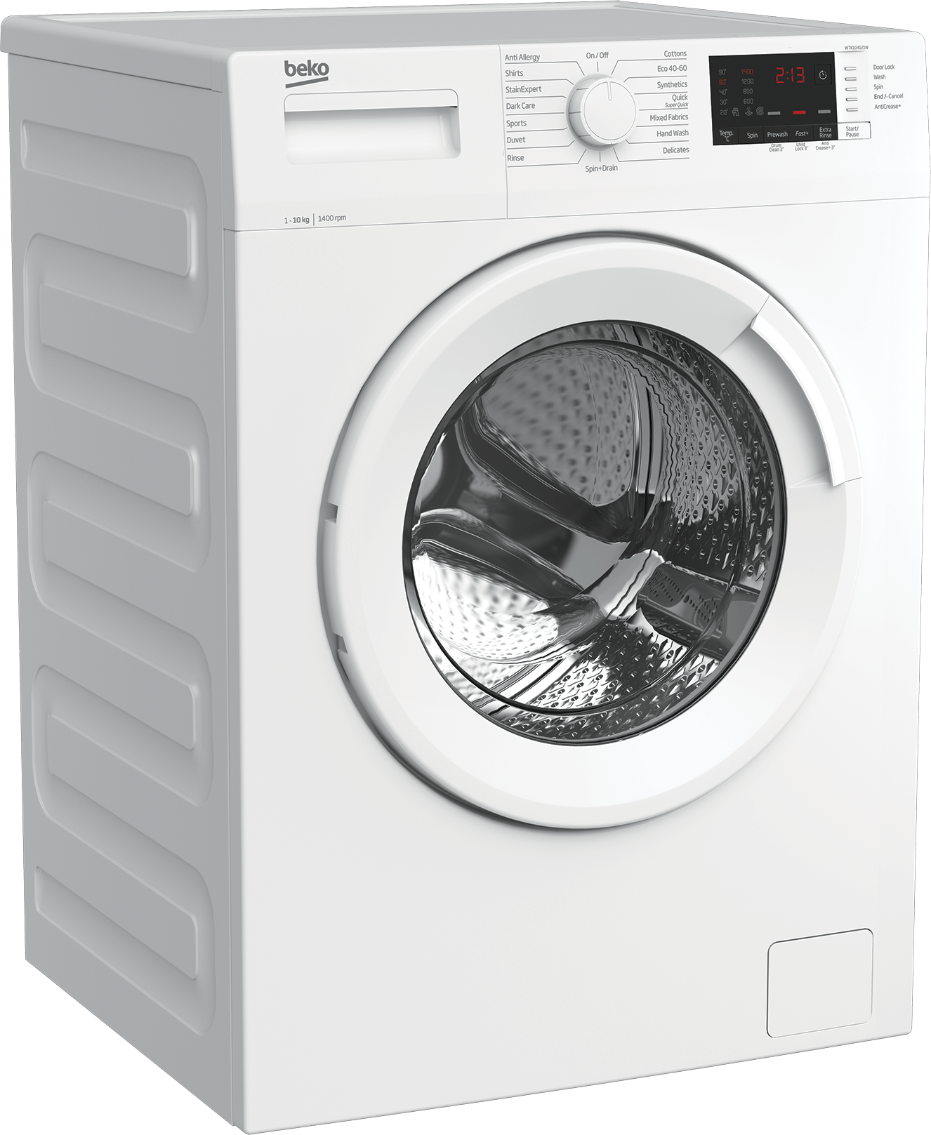 Freestanding 10kg 1400rpm Washing Machine with Quick Programme ...