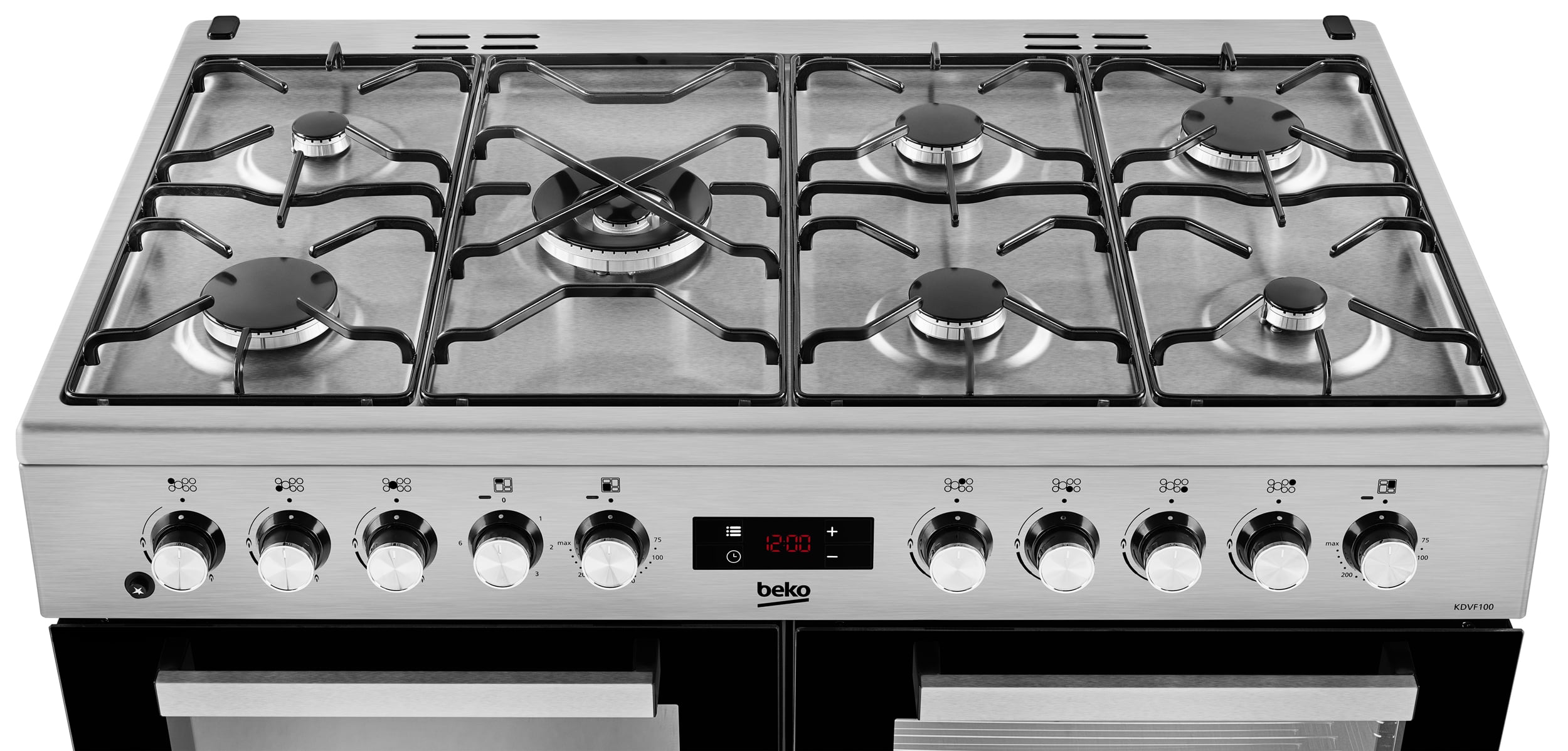 100cm Double Oven Range Cooker with 7 Burner Gas Hob KDVF100 | Beko UK